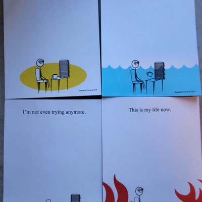 Sarcastic Notepads Useless Meetings and More Retro Designs 4 Pack Funny ...