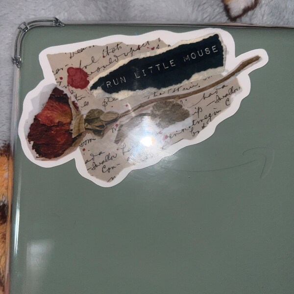 Run Little Mouse Booktok Sticker - Rose and Handwritten Note Design - Etsy