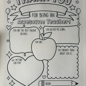 Teacher Appreciation Week Printable Teacher Appreciation Gift Thank You ...