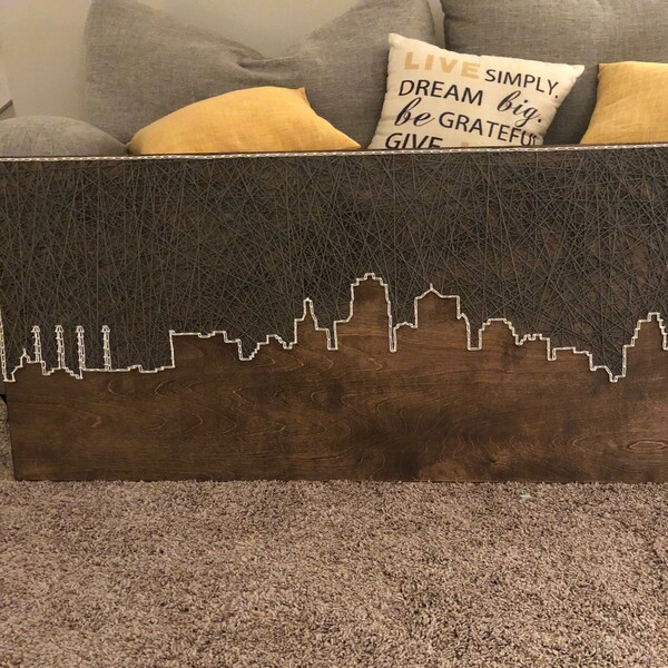 Oversized Custom City Skyline, Skyline Art, Oversized Art, String Art ...