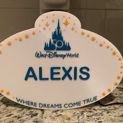 Custom Large 3D Printed Disney Cast Member Name Tag Decoration - Etsy