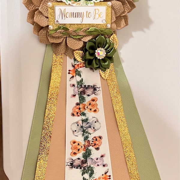 Jungle Safari Boho Baby Shower, Safari Sage Maternity Sash, Animal ...