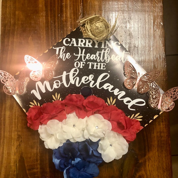 Printable Grad Cap Topper, DIY Graduation Cap Topper, Puerto Rican Grad ...