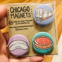Chicago Magnet Pack Chicago Gift Deep Dish Chicago Pizza the Bean ...