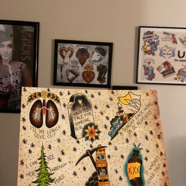 Tyler Childers Tattoo Flash Sheet - Etsy