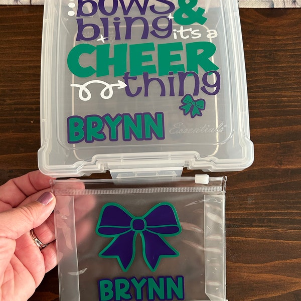 Cheer Bow Box, Cheer Bow Box and Makeup Bag, Cheer Bow Holder, Bow Box ...