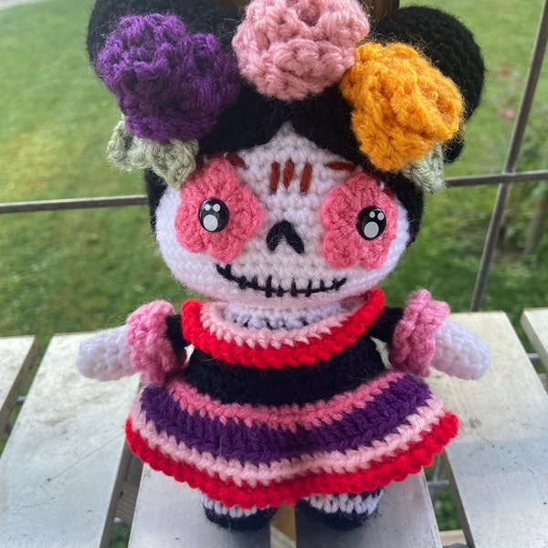 Skull Doll Crochet Pattern, Day of the Dead Amigurumi Doll Pattern, Dia ...