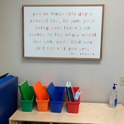 Horizontal I Like You Just the Way You Are Mr. Rogers Framed Wood Sign ...