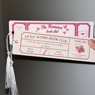 Book Lovers Club Ticket Bookmark Reader Bookish Gift Feminist Member ...