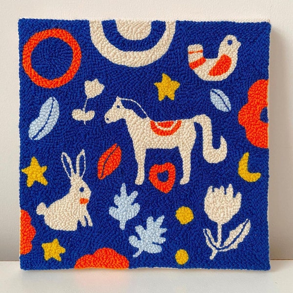 Digital Punch Needle Pattern - Bonjour - Etsy