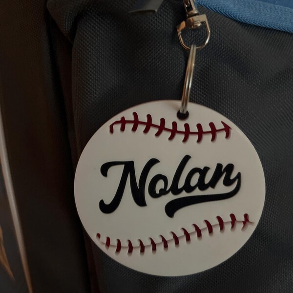 Baseball Bag Tag | Baseball Themed Name Tag | Custom Name Tags for ...