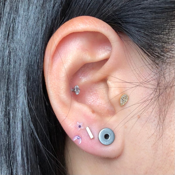 Hypoallergenic Clear Barbell, Clear Jelly Piercing, Cartilage Earring ...