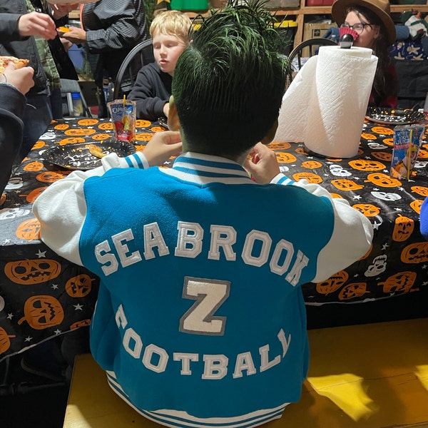 LARGE Varsity Letter Chenille Felt Patch 4.5" White/ Navy - Etsy