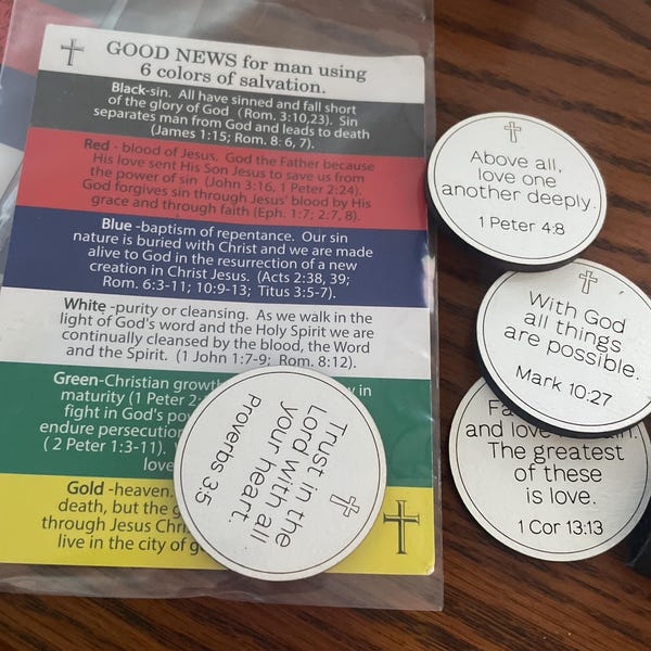 Scripture Pocket Tokens / Set of 12 / 2 Colors /bible Study Gift Ideas ...