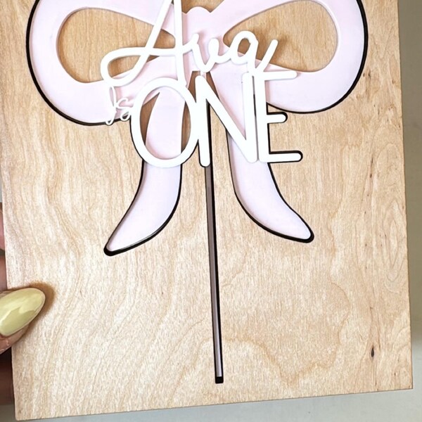 Bow Cake Topper | Pink Bow Coquette Cake Topper • ONE TWO THREE Cake ...