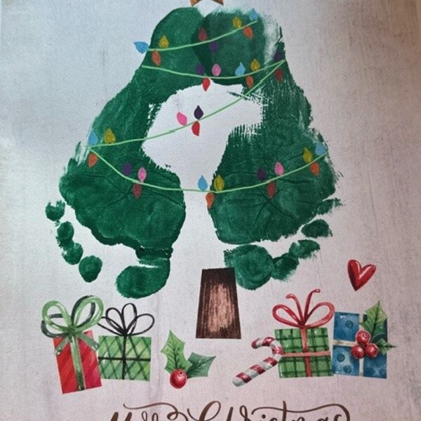 Christmas Xmas Pack Handprint Footprint Foot Hand Art Craft / Baby ...