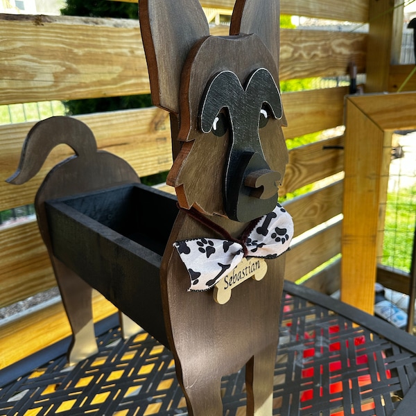 Pattern, German Shepherd Planter, Wood Planter, Animal Planter, Wooden ...