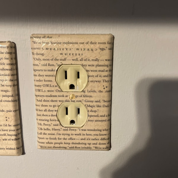 Book Page Wall Light Switch Plate, Light Switch Cover, Home Decor ...