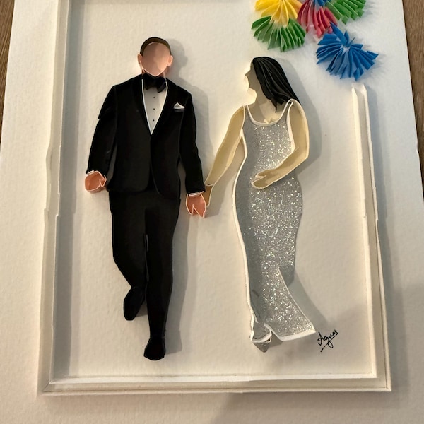 Personalised Couple Portrait With Paper Quilling- Customised Gift for ...