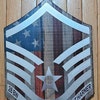 Rustic Space Force Military Rank Wall Plaque Metal & Wood Free Shipping ...