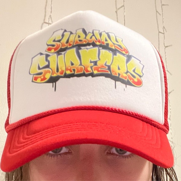 Subway Surfer Trucker Hat – Retro Gamer Hat, Streetwear Cap, Snapback ...