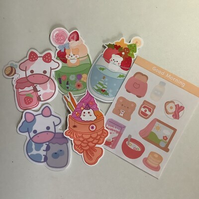Seasons Parfait Transparent Stickers, Kawaii Dessert Stickers, Ice ...