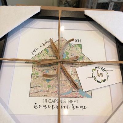 Personalized Housewarming Gifts, Personalized Home Map, First Home Gift ...