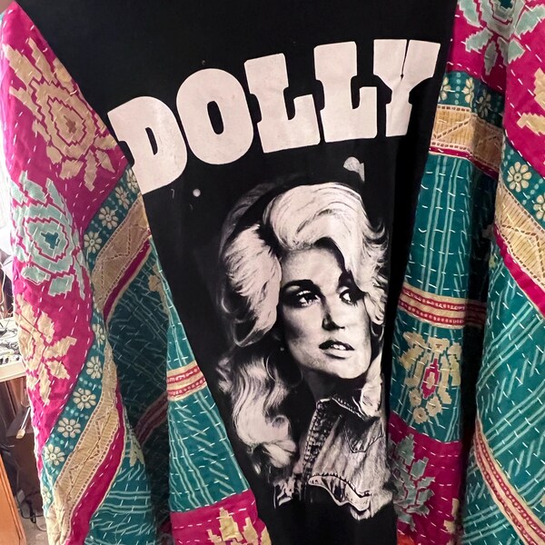 Led Zeppelin Upcycled Kantha Tee Doll Baby Oversized Fits a Small to XL ...