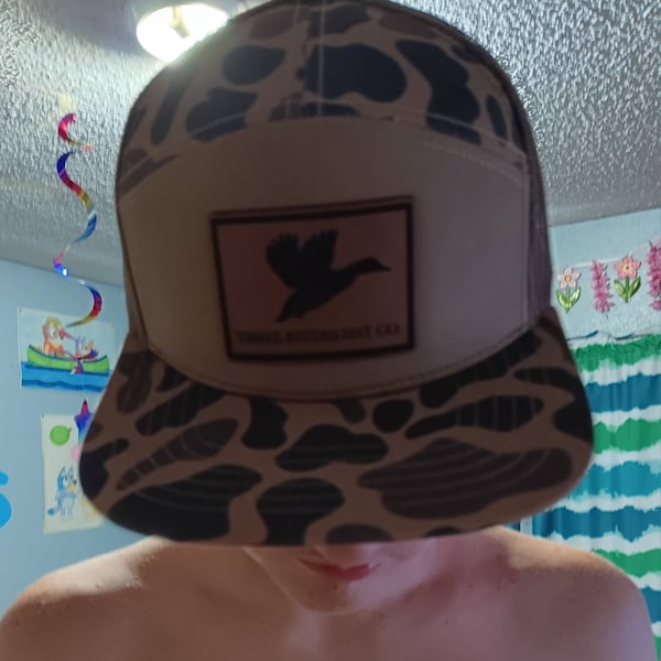 Deer Dog Hunting Patch Lost Hat Flatbill-mossy Oak Bottomland 7 Panel Snapback Hat - Etsy