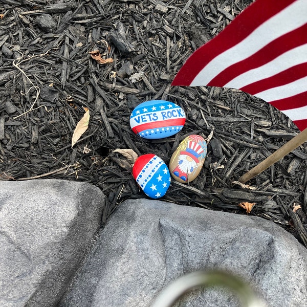 Patriotic Painted Rocks - Etsy