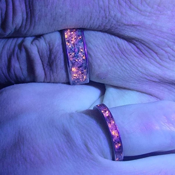 Michigan Yooper Glow Stone and Keweenaw Copper - Titanium Band - Etsy
