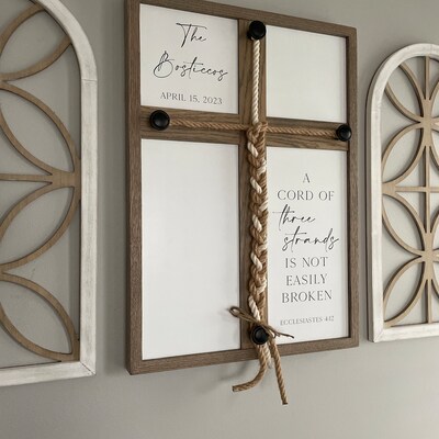 A Cord of Three Strands Unity Ceremony Braided Cord Cross Sign With ...