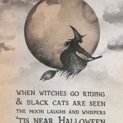 When Witches Go Riding and Black Cats Are Seen Halloween Witch Poem ...