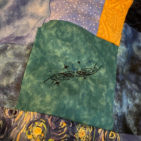 Line Art Embroidery Design File- Moon and Stars Machine Embroidery File ...