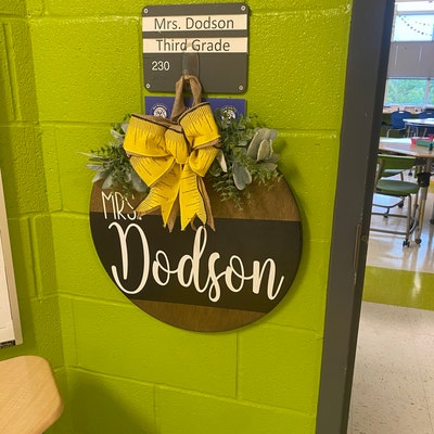 Teacher Door Teacher Door Sign Teacher Name Classroom Sign Teacher Gift ...