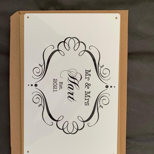 Personalised Wedding Sign - Metal Plaque - Vintage Style - Anniversary ...