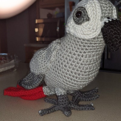 African Grey Parrot Crochet PATTERN USA Terms - Etsy