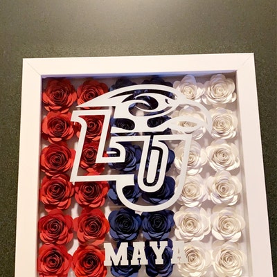 Personalized Shadow Box Paper Flower Shadow Box High School Graduation ...