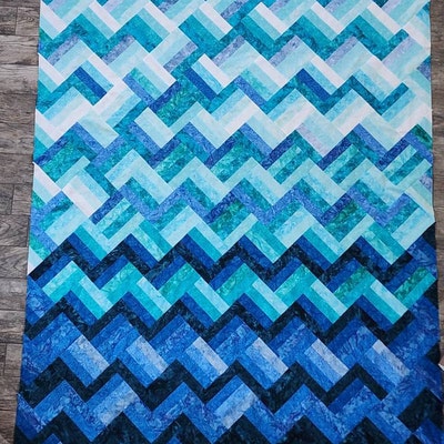 PDF Pattern Ocean Rail Fence Waves Twin and Queen Sized Quilt is Easy ...