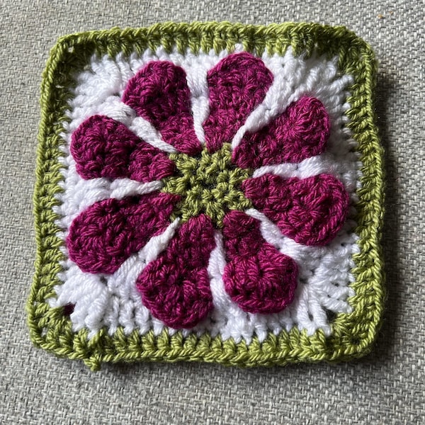 Turkish Granny Square, Big Crochet Granny Square, Crochet Pattern Retro ...