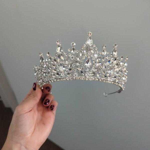 Queen Crown, Silver Princess Tiaras and Crowns Wedding Tiara and Crown ...