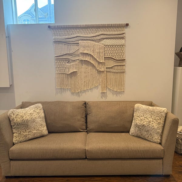 Abstract Fiber Macrame Wall Art, Unique Textured Wall Decor, Japandi ...