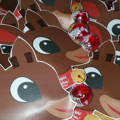 Rudolph Lollipop Christmas Printable Christmas Gift Tag, Treat Tag ...