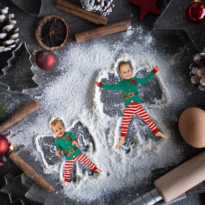 Christmas Baking Flour Angels Digital Backdrop Photography, Snow Angel ...