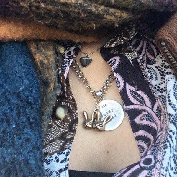 Bunny Rabbit Bronze Sculpture Pendant - Etsy