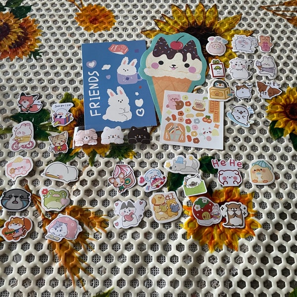 Random Cute Kawaii Sticker Flake Grab Bag (10 Stickers) - Etsy