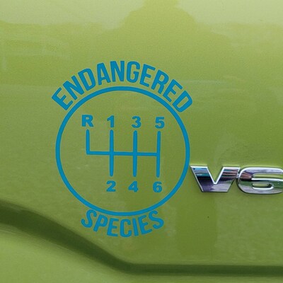 6 Speed Gear Endangered Species Stick Shift Manual Car Car/truck/laptop ...