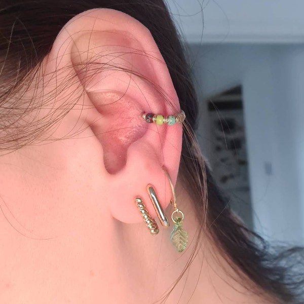 Etched Sparkle Helix Hoop, Cartilage Earring, 316L Stainless Steel ...