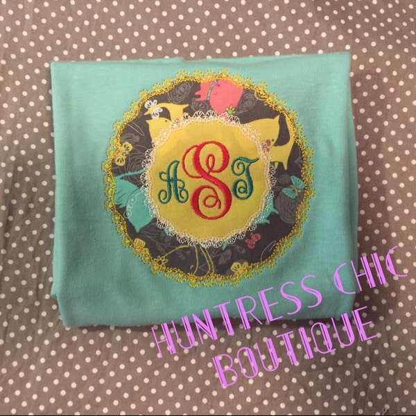 Double Scallop Lace Stitch Monogram Frame Digital Machine Embroidery ...