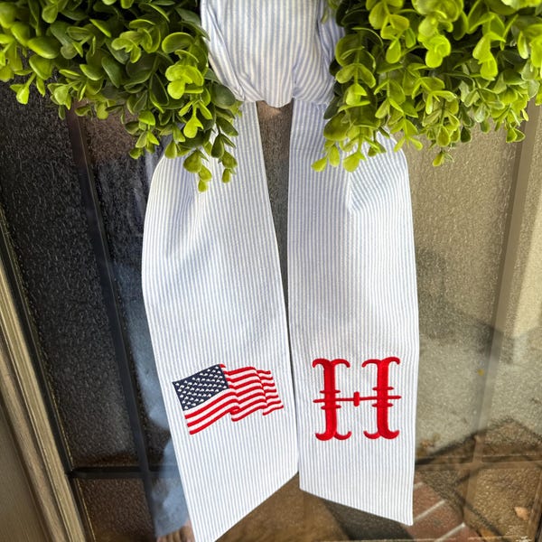 Patriotic Wreath Sash, Memorial Day Sash, 4th of July Wreath Sash - Etsy